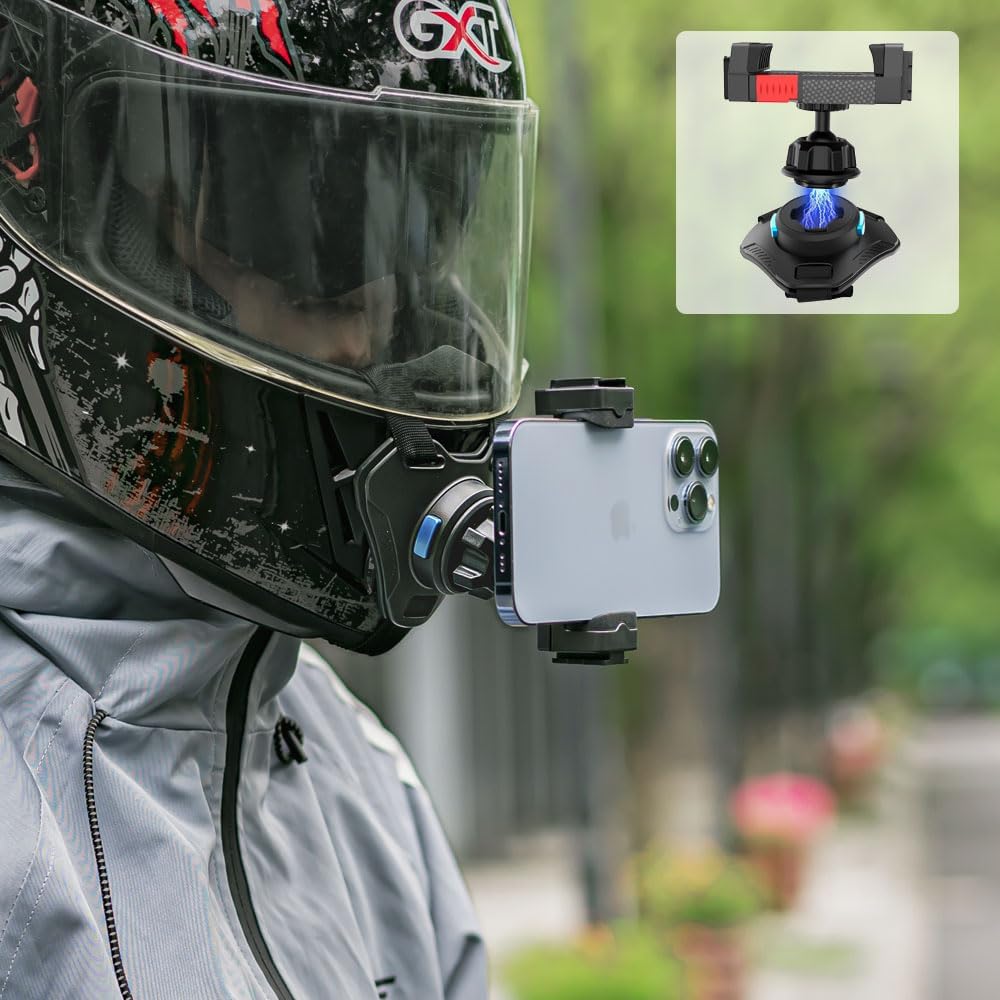 Amazon.com: SOH Mingying Motorcycle Helmet Chin Strap Mount with Phone ...