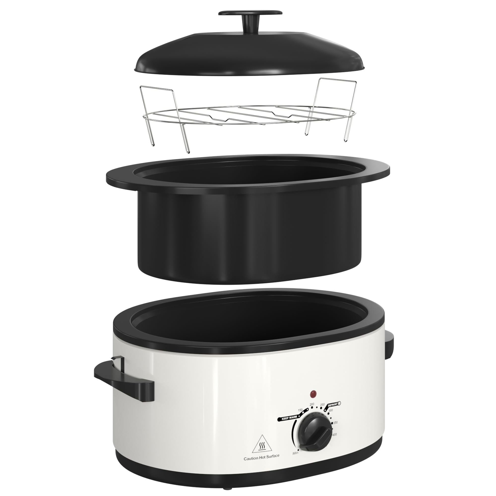 Snapklik.com : 8 Quart Roaster Slow Cooker, 2-in-1 Electric Roaster ...
