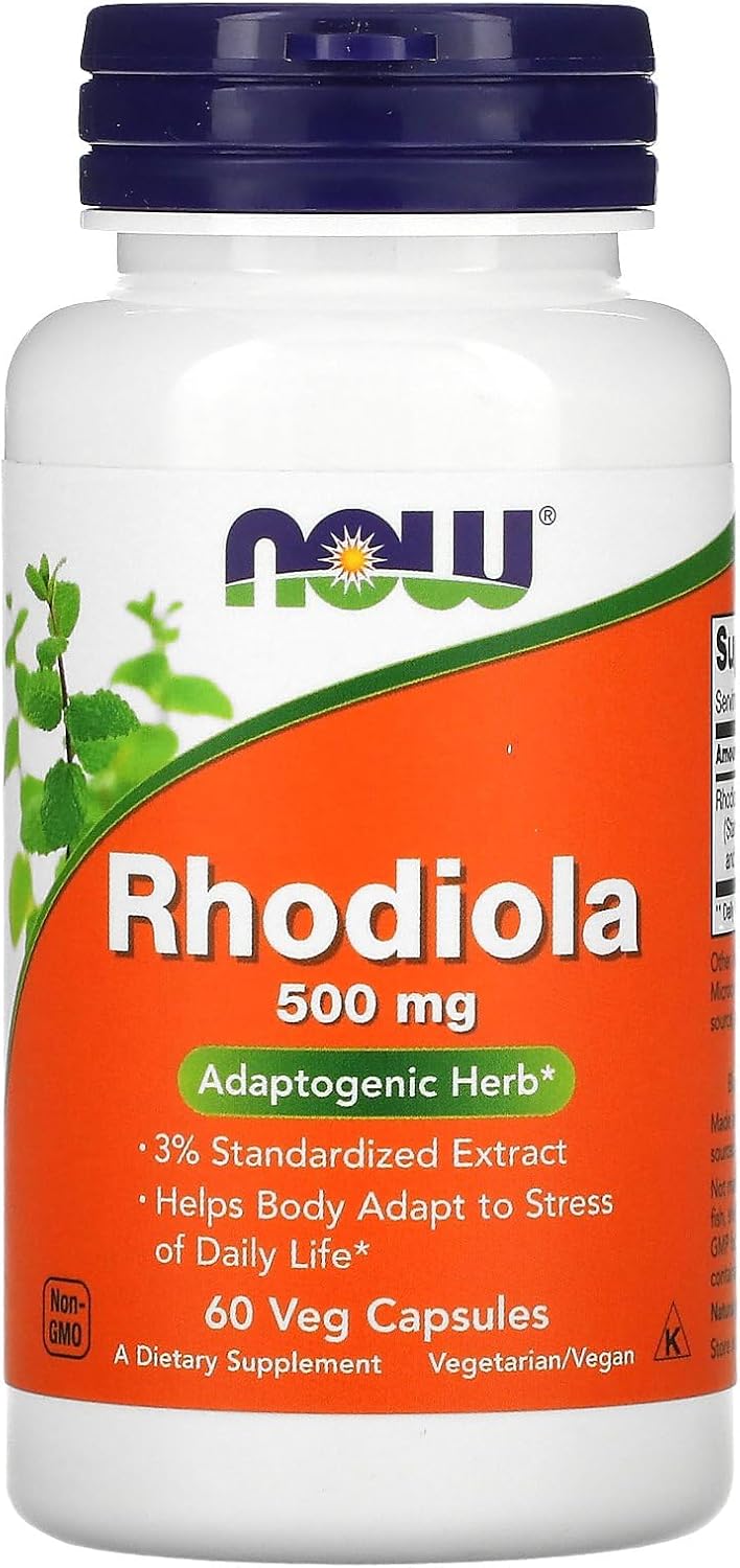 Amazon.com: NOW FOODS Rhodiola 500MG 3PCT Extract60 VCAP, 60 CT ...