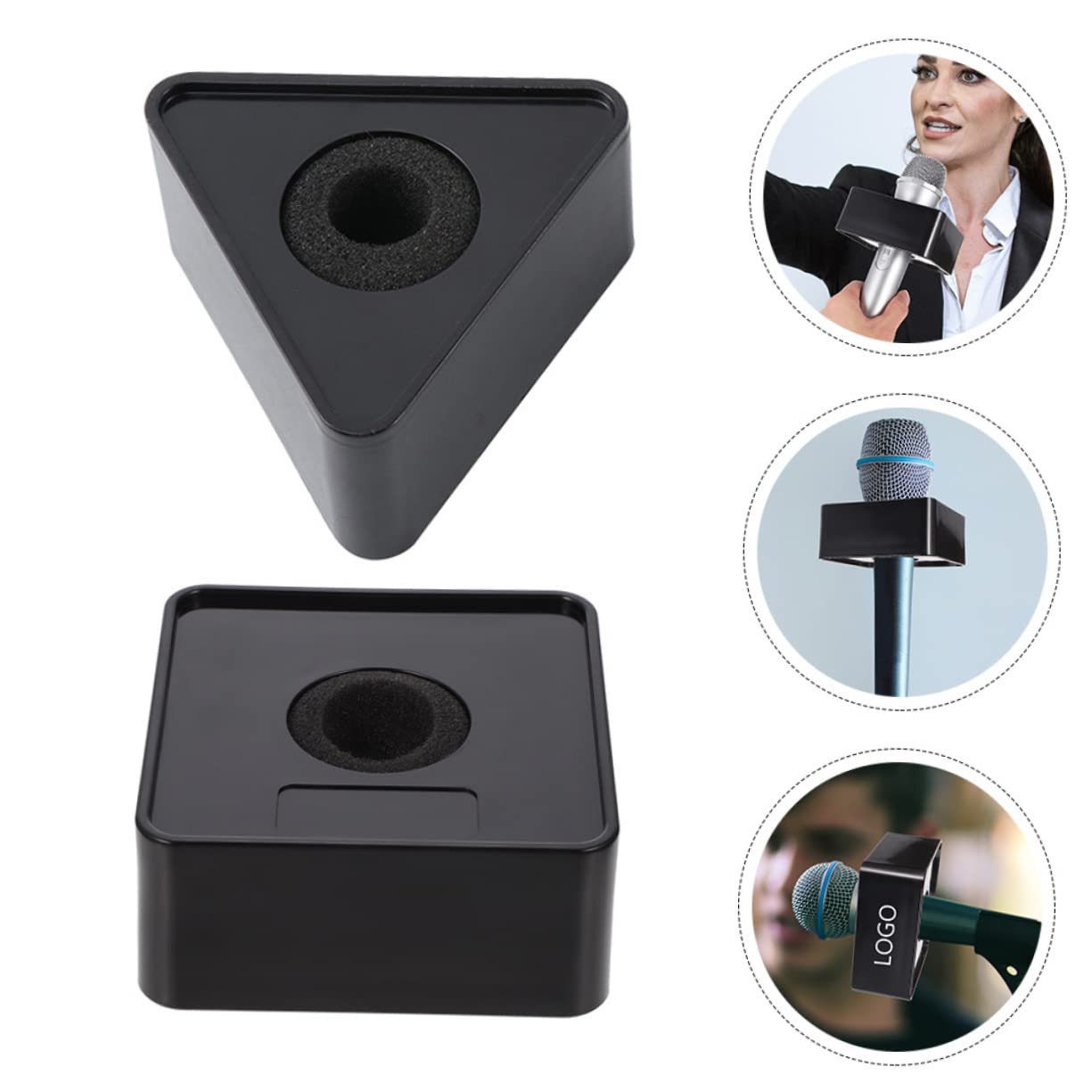 Snapklik.com : 2pcs Microphone Logo Microphone Sticker Mic Flag ...