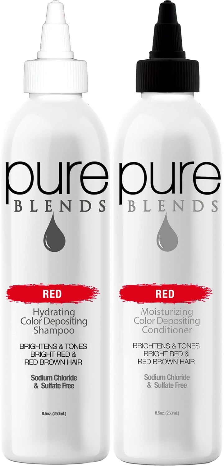 Amazon.com : Pure Blends Red Color Depositing Shampoo& Conditioner ...