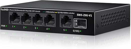 Amazon.com: 5 Port 2.5Gb Ethernet Switch Unmanaged Network Switch ...