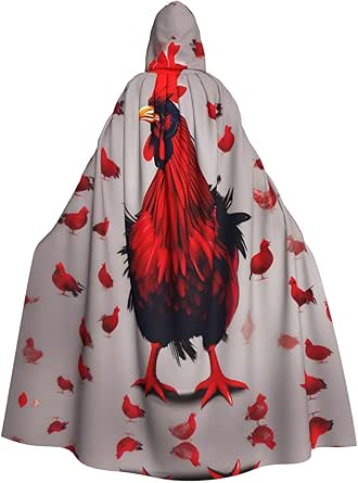 Amazon.com: YaWea Red Chicken Print Hooded Cloak,Renaissance Hooded ...