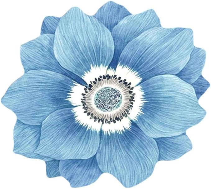 Flower Shape Area Rugs Soft Round Non-Slip Rug for Bedroom Kitchen ...