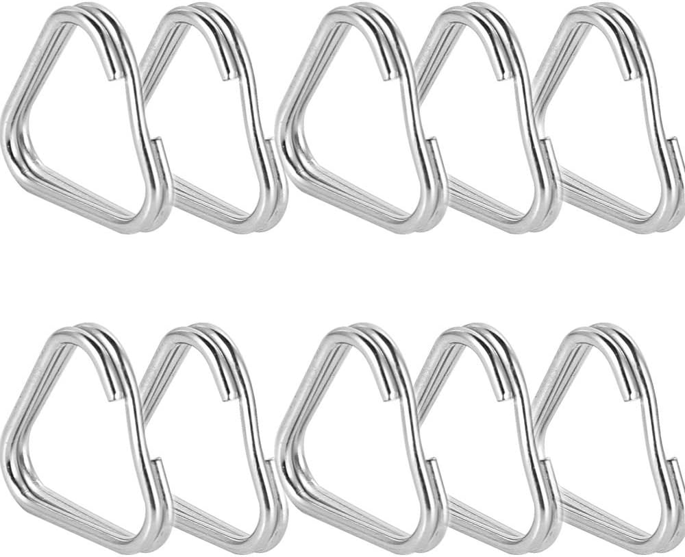 Amazon.com: FOTGA 10pcs Stainless Steel Triangle Keychain Ring Split ...