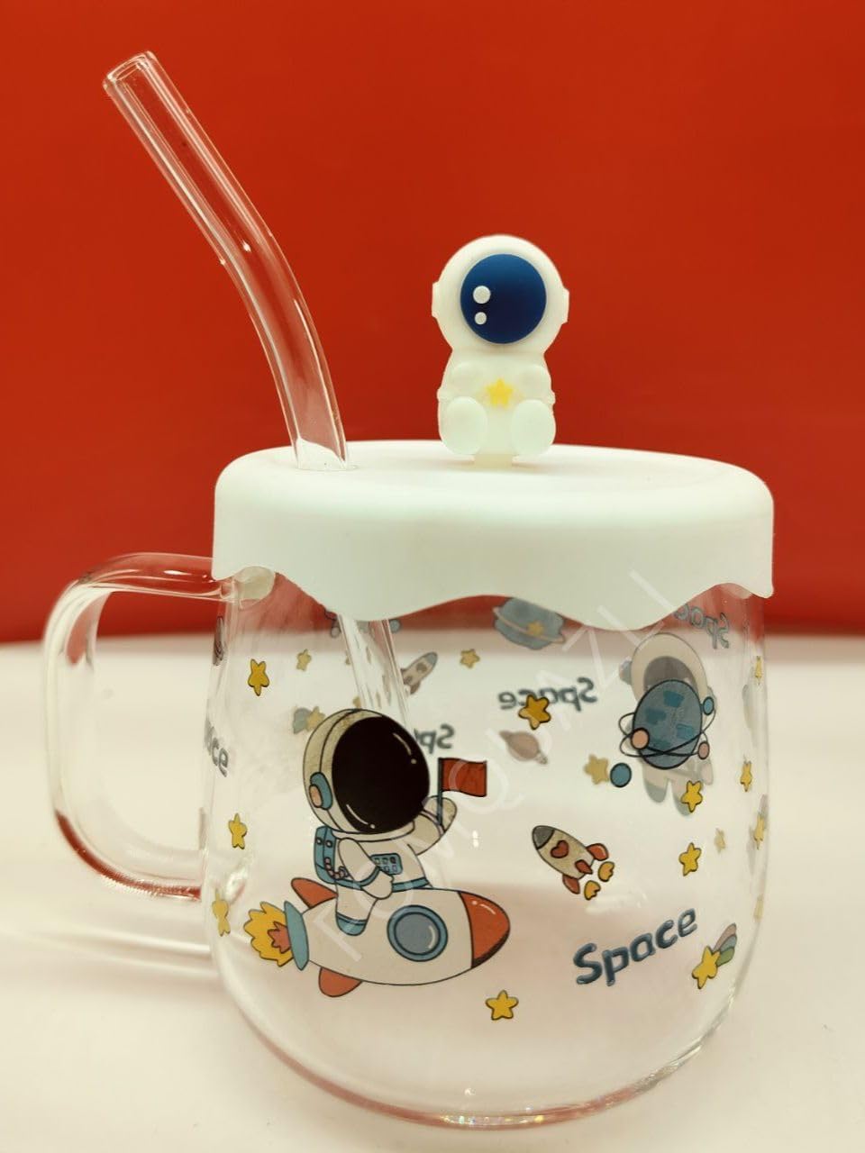 Buy WEZOSHINET1Pcs Space Printed Coffee Cup with Silicone Lid and Glass ...