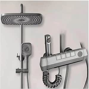 Amazon.com: Ksunun Thermostatic Shower Faucet Set, Shower System with Digital Temperature ...