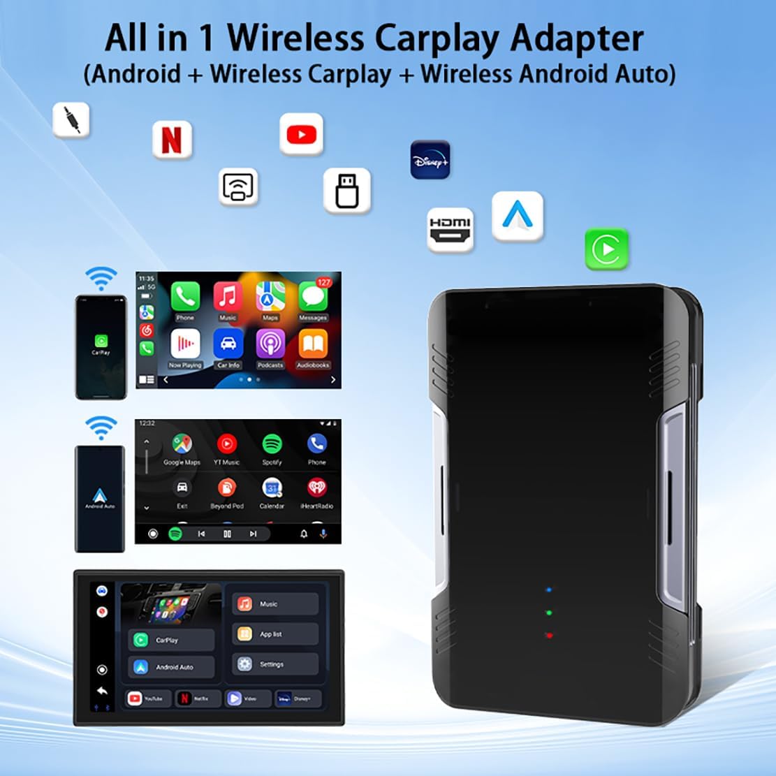 Magic Box 2.0 Wireless Carplay Adapter & Android Auto Adapter, with ...