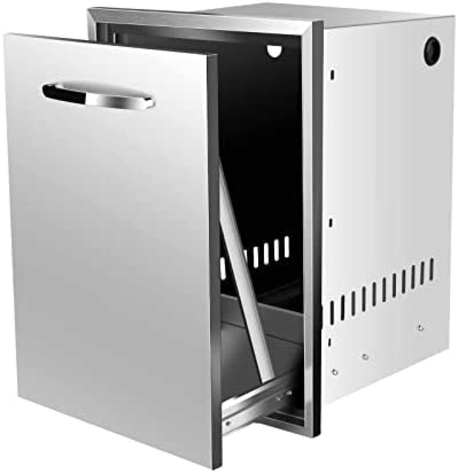Amazon.com: Single Pull-Out Trash Can Stainless Steel Outdoor Kitchen ...