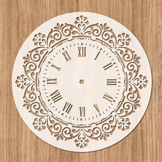 Amazon.com: Round Clock Reusable Stencils for Crafts,Floral Clock Face ...