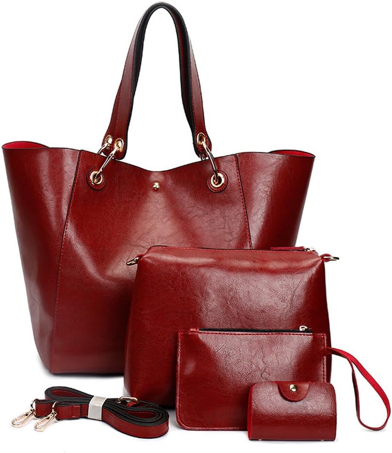 Amazon.com: Large Purses Sets Handbags for Women Leather Tote Bags 4pcs ...