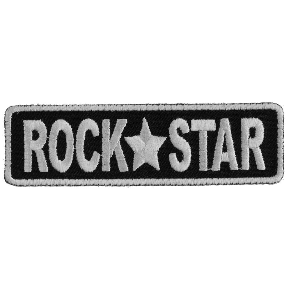 Amazon.com: Rock Star Patch - 3.5x1 inch. Embroidered Iron on Patch ...