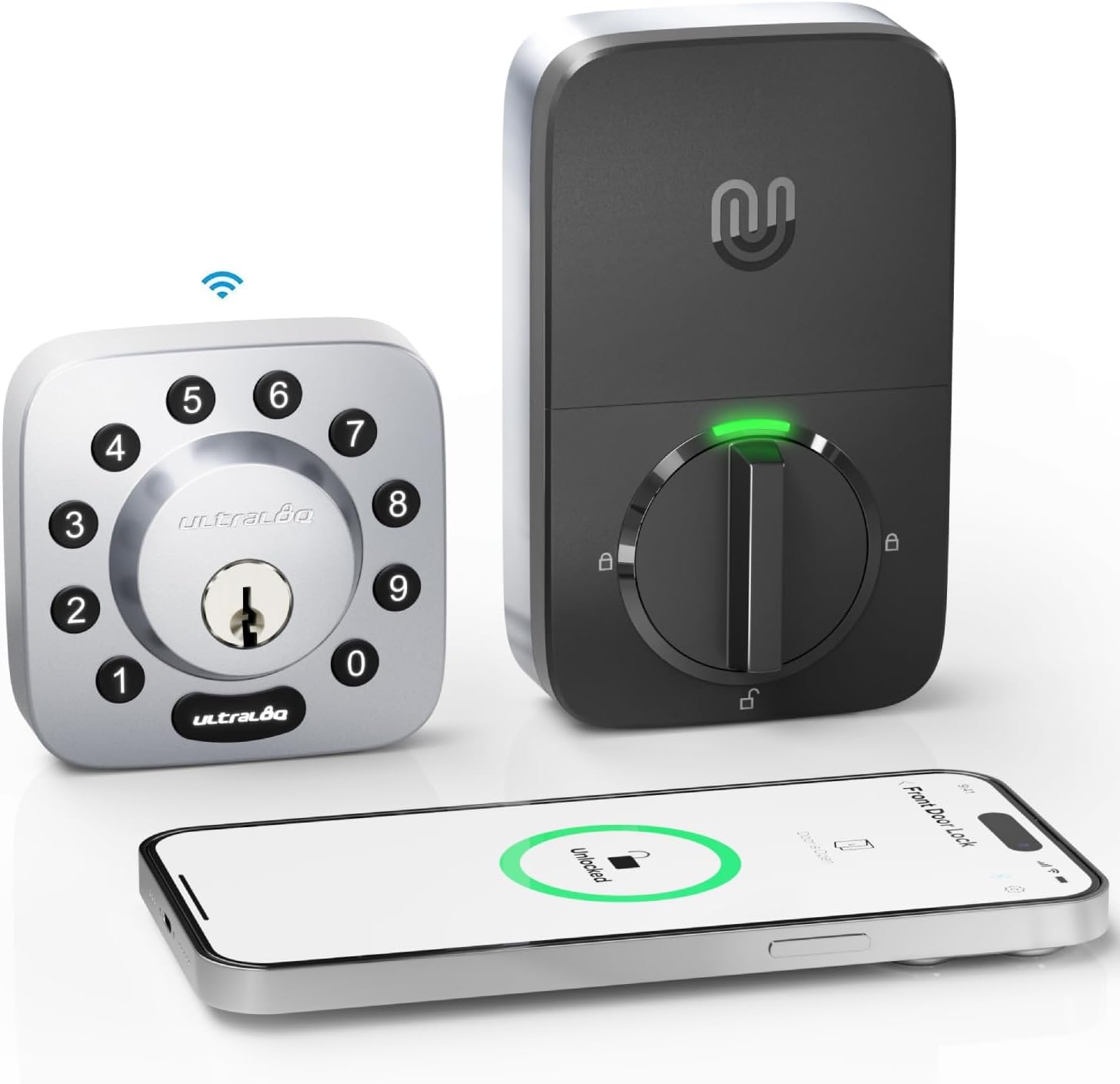 ULTRALOQ U-Bolt WiFi Smart Lock with Door Sensor, 5-in-1 Keyless Entry ...