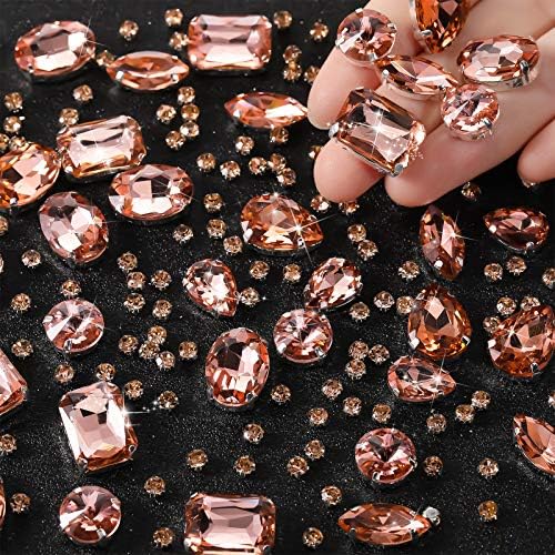 Amazon.com: 156 Pieces Sew on Rhinestones Claw Flatback Crystal ...