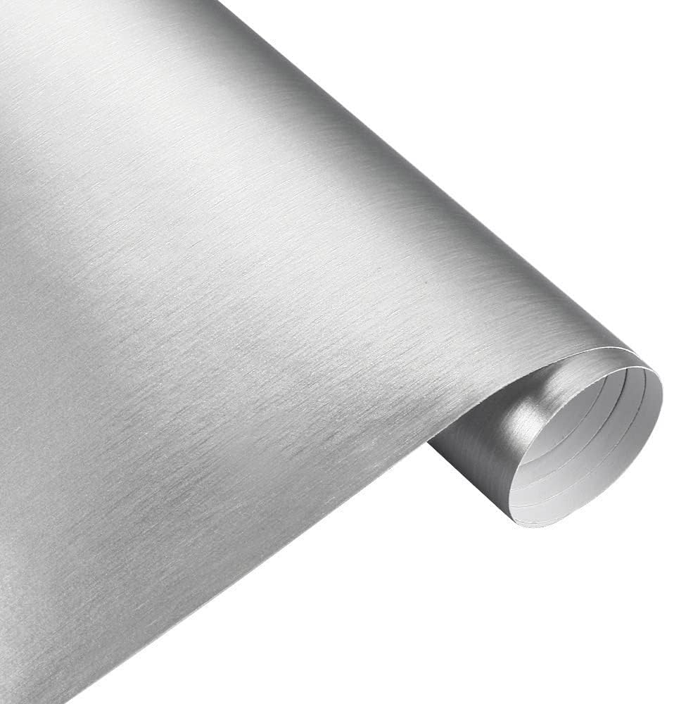 SUNBIRD Brushed Stainless Steel Metallic Vinyl Wrap Film Matte Chrome Car Wrapping Foil Sticker ...