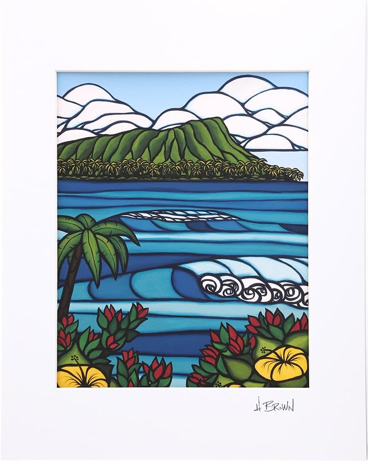Amazon.co.jp: (ヘザーブラウン)HEATHER BROWN ART PRINT W28.0×H35.6cm・DIAMOND HEAD・アートプリント・ダイヤモンドヘッド Mサイズ ...