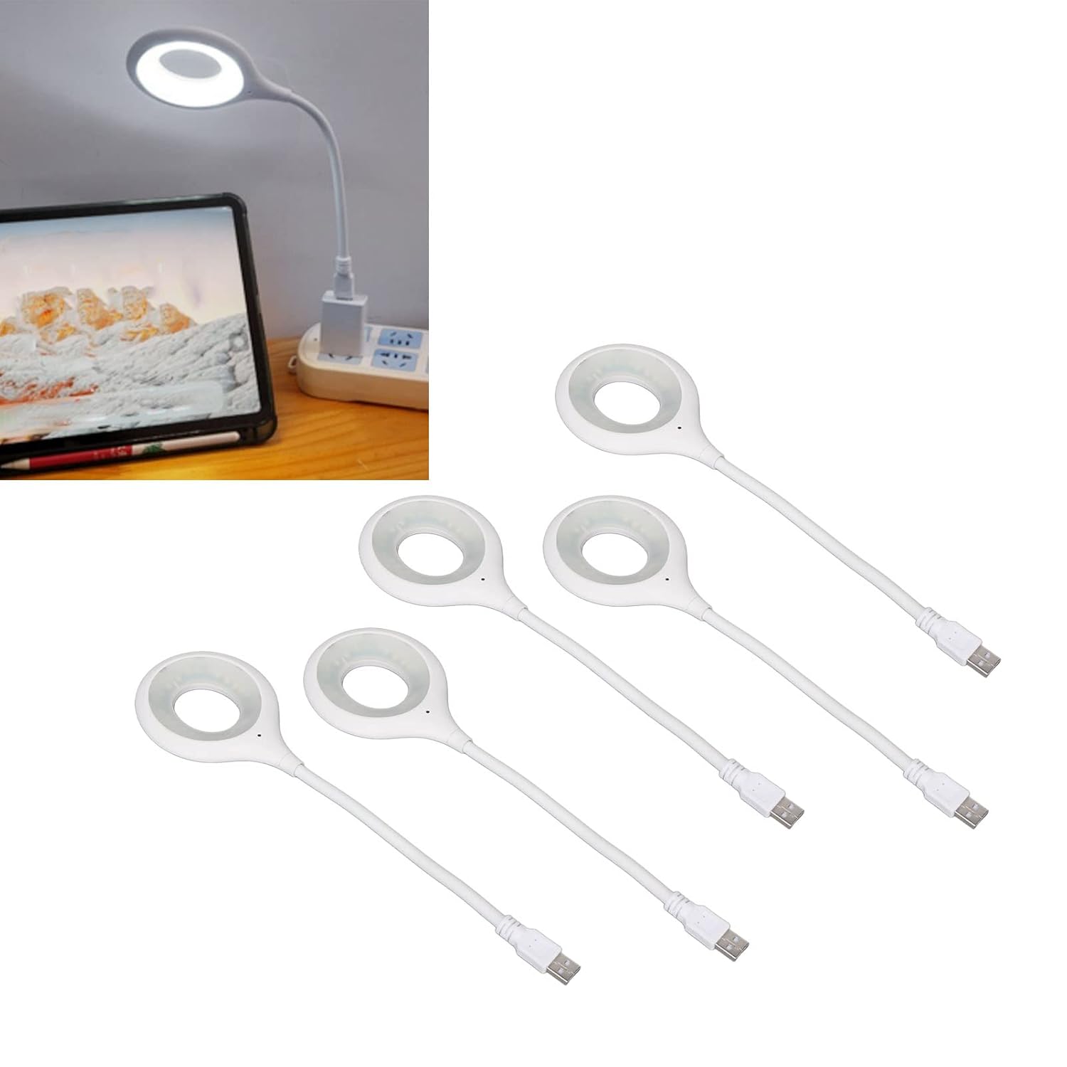 Bewinner 5pcs USB Voice Control Night Light for Laptop, 3 Color Tones ...