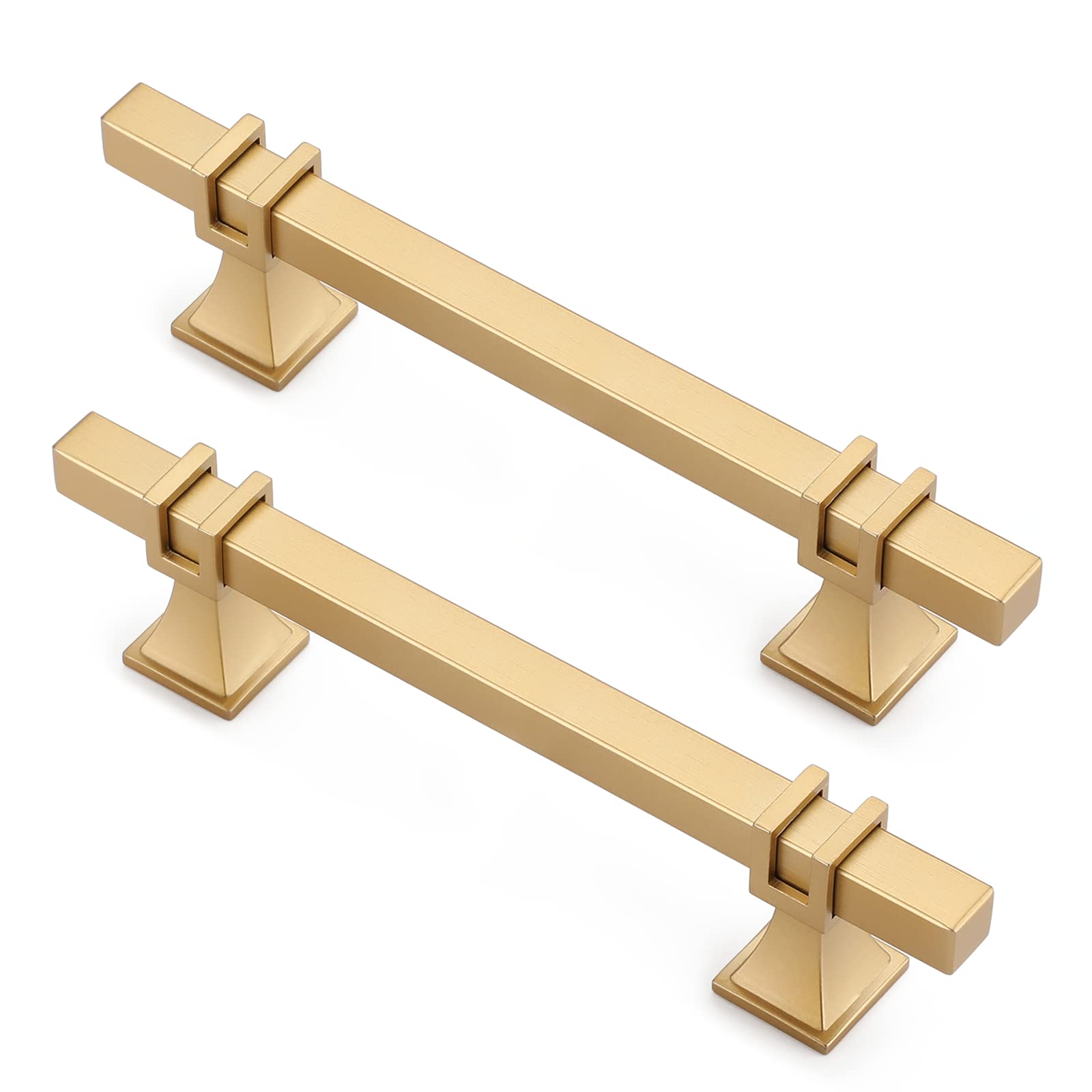Lepatape 10 Pack 3-3/4inch Gold Cabinet Handles Brushed Gold Cabinet ...