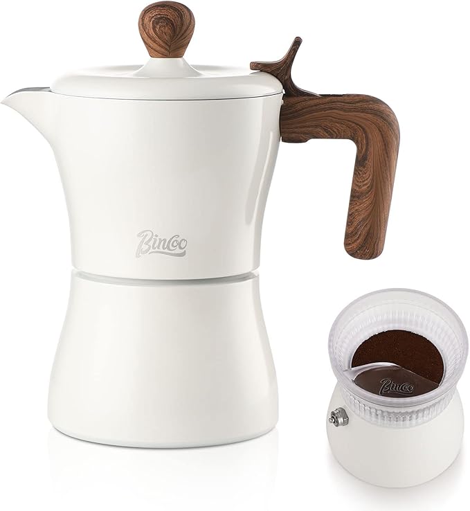 Amazon.com: Bincoo Stovetop Espresso Maker Moka Pot 3 Espresso Cup, 5oz ...