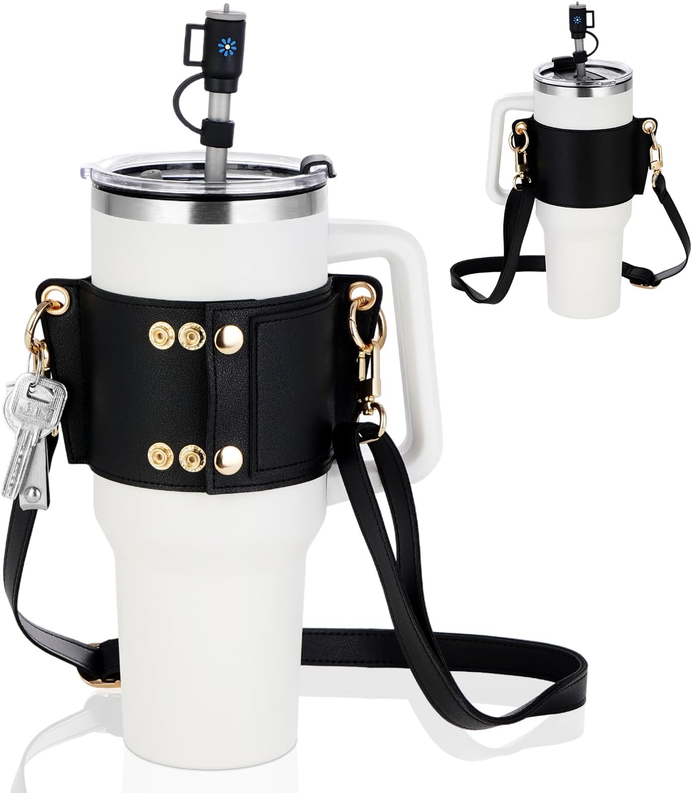 Amazon.com: Stanley Carrier Bag,PU Leather Water Bottle Holder with ...