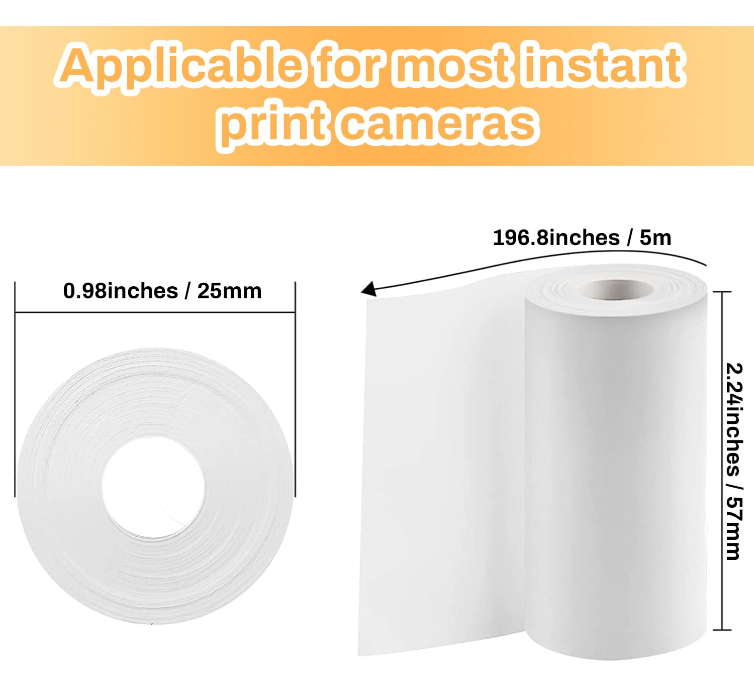 15 Rolls Instant Camera Refill Print Paper, HD Paper Camera, Kidizoom ...