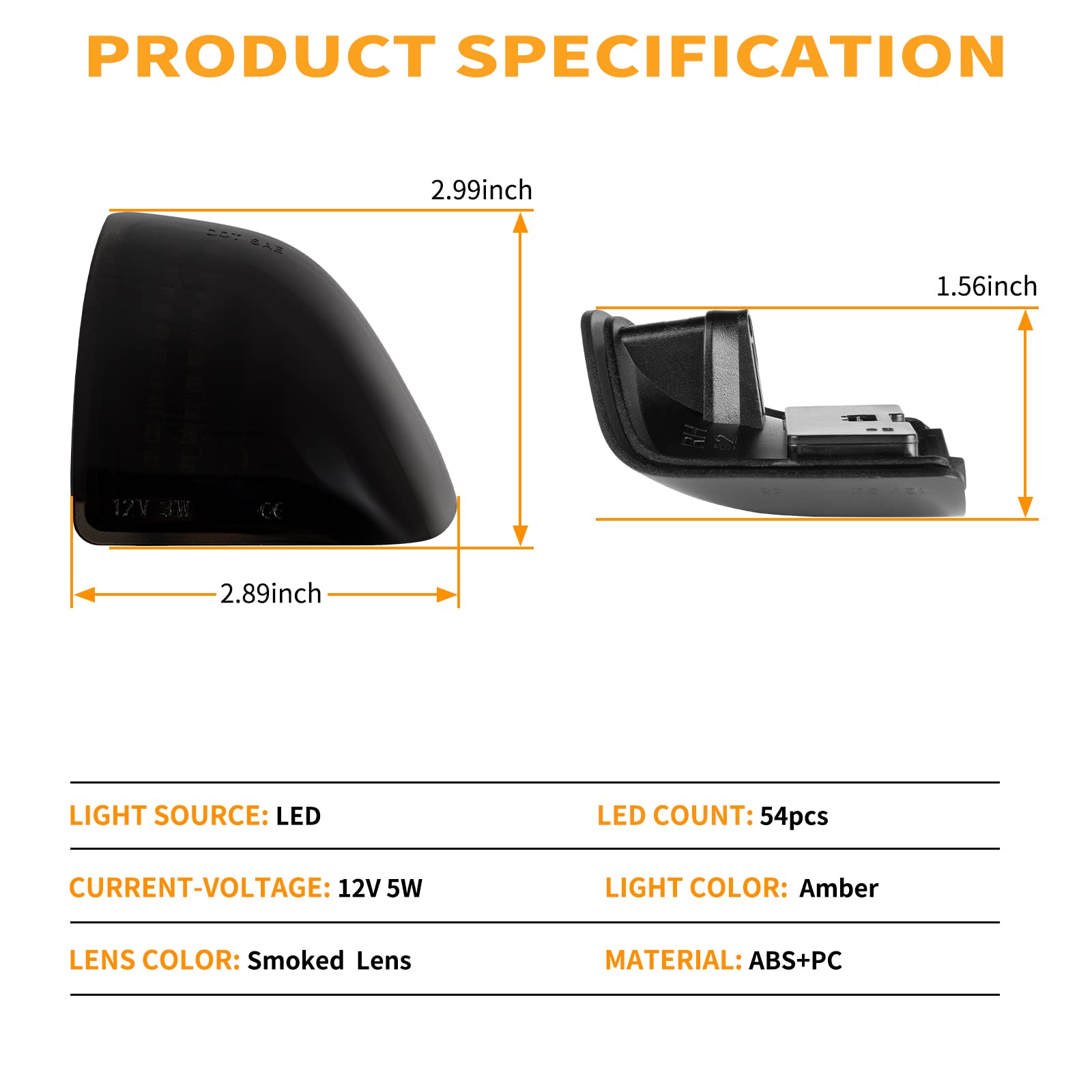 Snapklik.com : Gempro Led Side Mirror Turn Signal Light For 2010-2018 ...