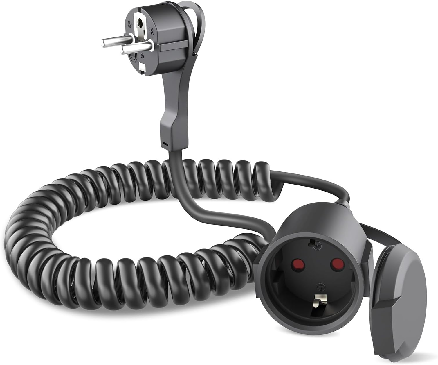 Rallonge Spirale Contact de Protection, Rallonge Schuko, Câble Spiralé ...