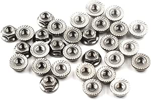 SeeRaphee 304 Stainless Steel Metric M6 Flange Nuts 6mm Hex Nut-30 Pack ...