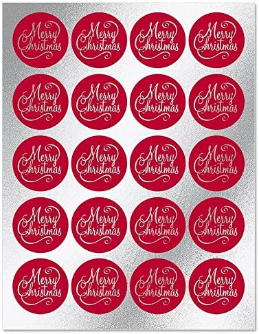 Amazon.com: Foil Merry Christmas Sticker Seals - Set of 40, 2 Sheets, 1 ...