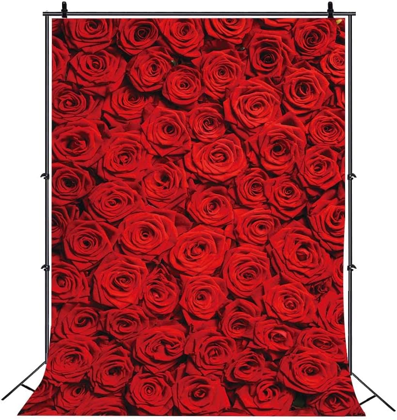 Amazon.com : RUINI Red Rose Floral Wedding Photography Backdrop Roses ...
