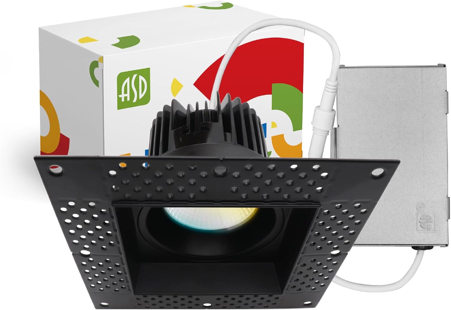 ASD Trimless LED Recessed Lighting 4 Inch, 15W 120V Square Commercial ...