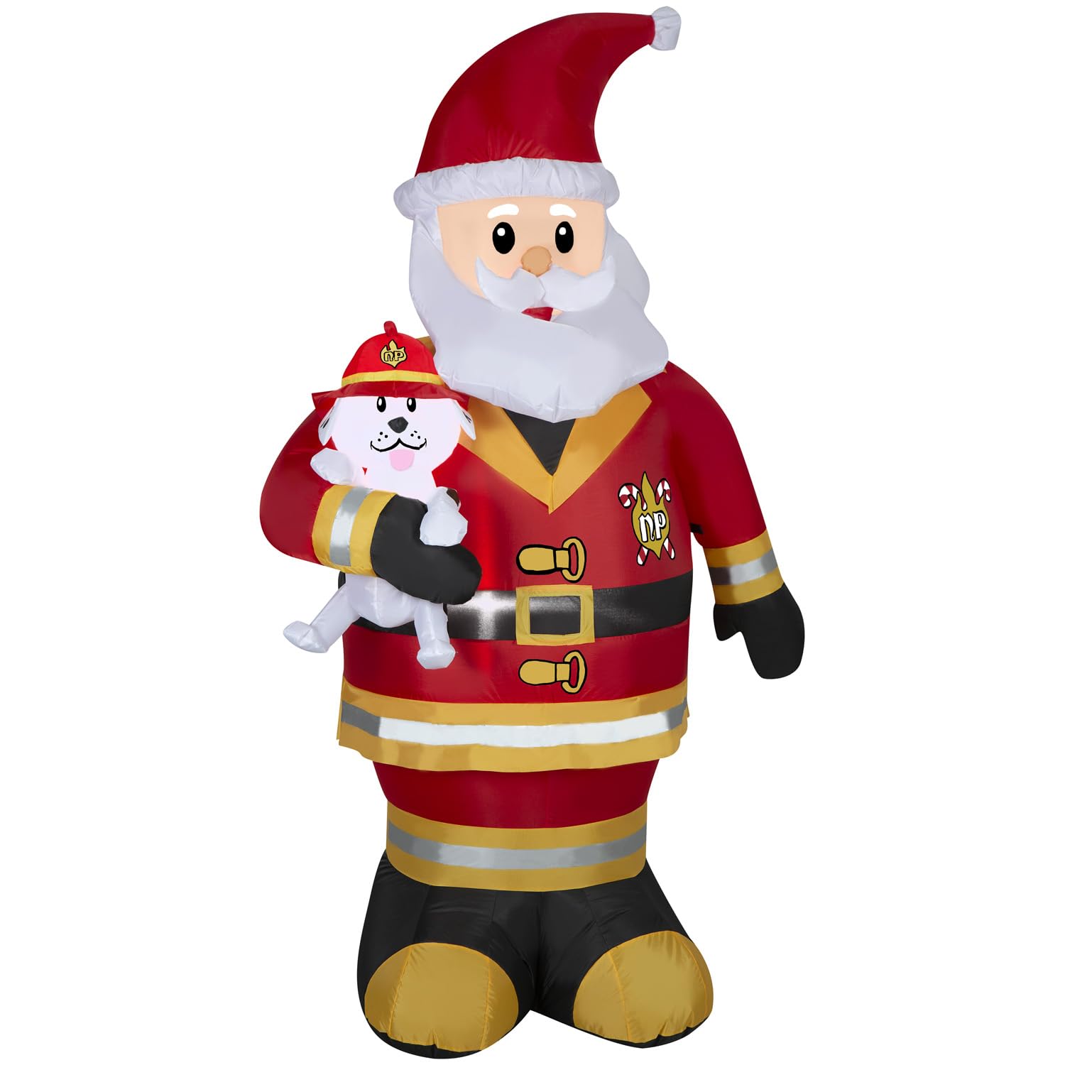 Amazon.com: 7' Gemmy Airblown Lifestyle Santa Claus as Firefighter Yard ...