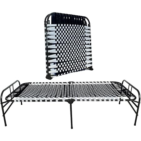 ARTEMIST Portable Single Folding Bed Heavy Duty Metal Cot Khat for ...