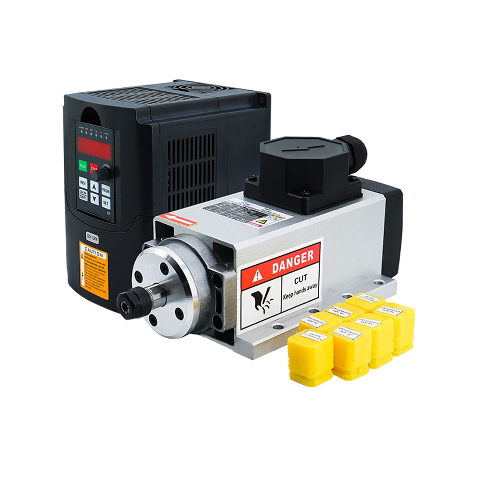 CNC Spindle kit 1.5kw 24000rpm Air Cooled Spindle Motor + Black VFD VFD ...