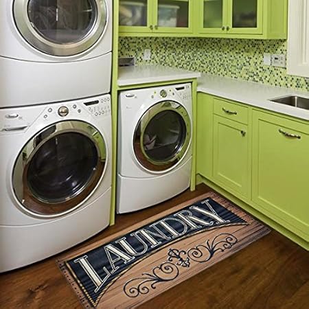 Amazon.com: USTIDE Black White Laundry Room Rug Runner, Farmhouse ...