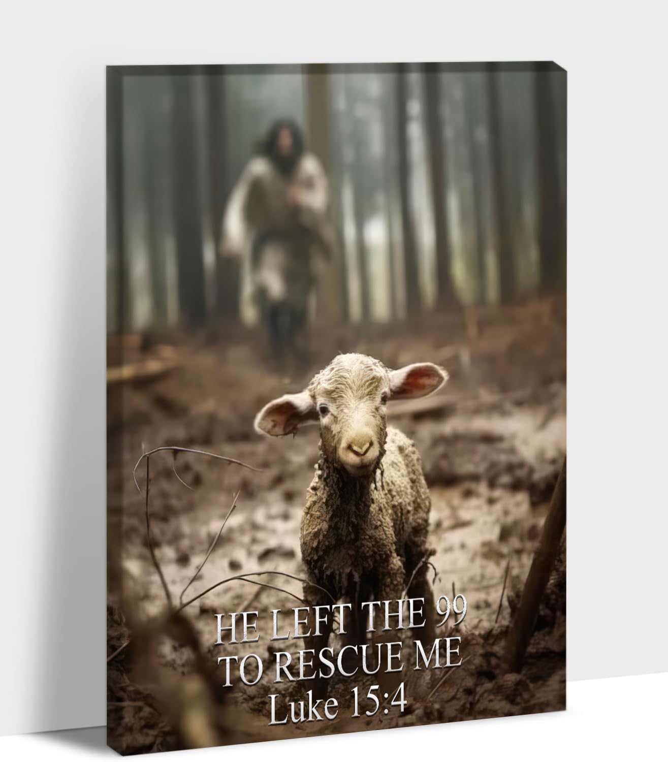 Amazon.com: Jesus and Lamb Canvas Wall Art, Jesus with the Sheep Wall ...