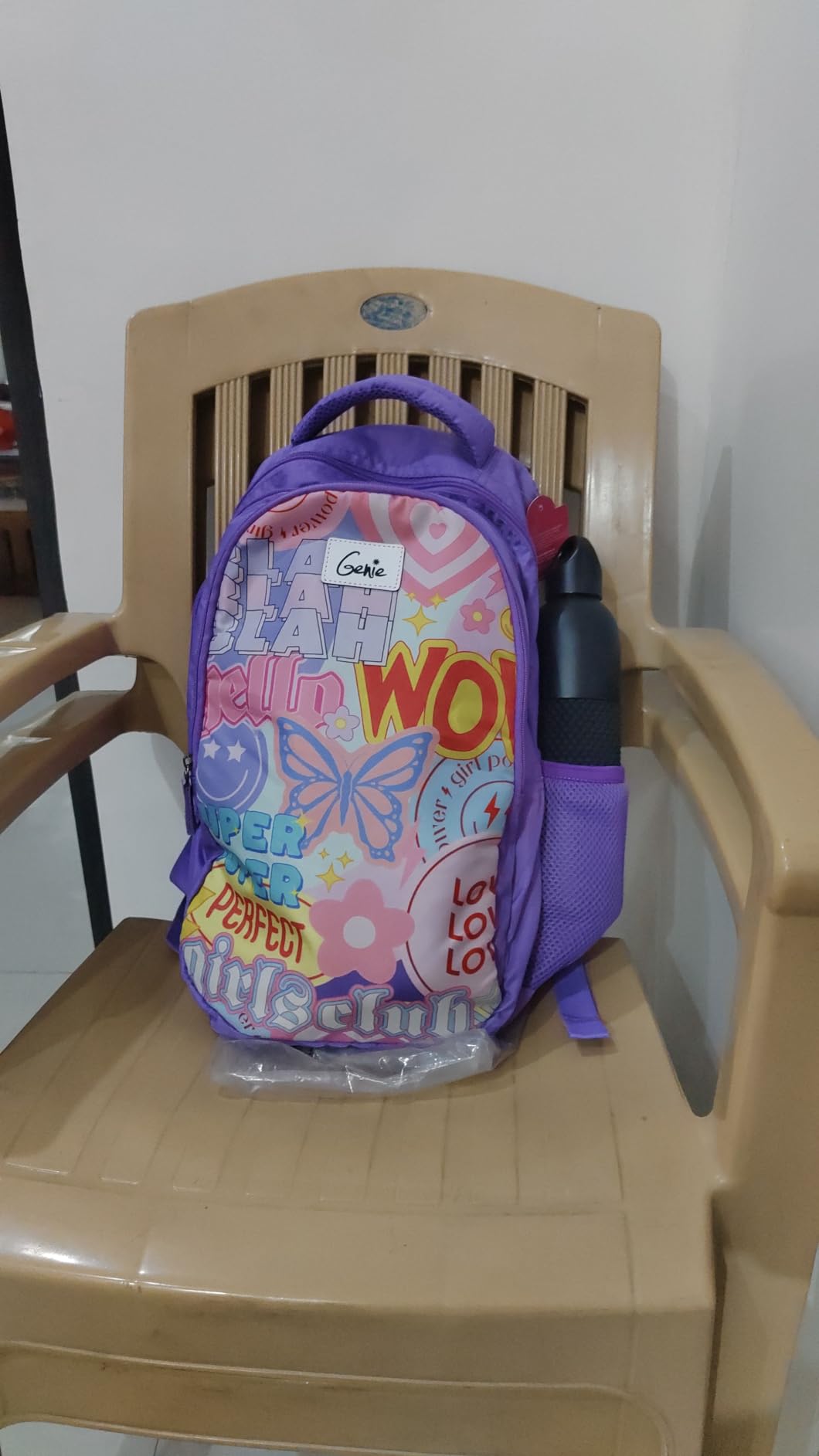 Buy Genie Summer School Bag for Girls, 17 inch. Pastel Lavender colour ...