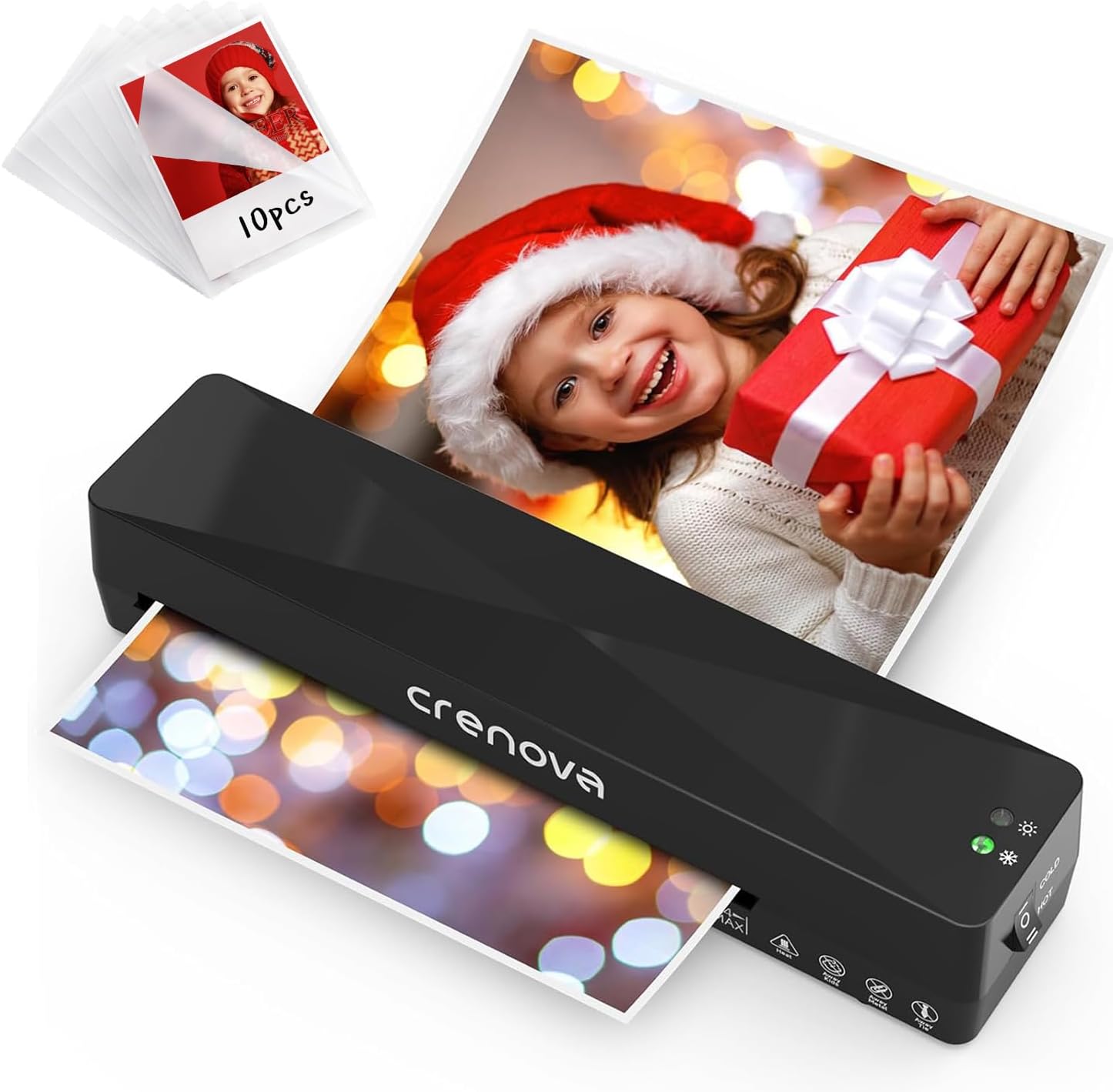 Crenova A4 Laminator, Thermal Laminator Machine for Hot and Cold Settings with 10 Laminating ...