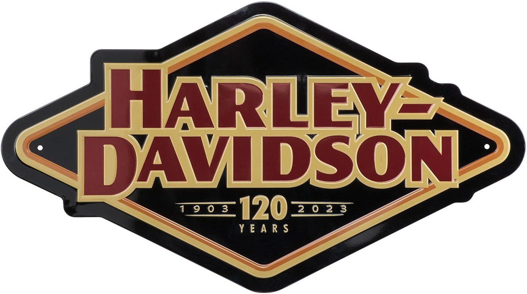 Amazon.com: Harley-Davidson Custom Embossed 120th Anniversary Tin Sign ...