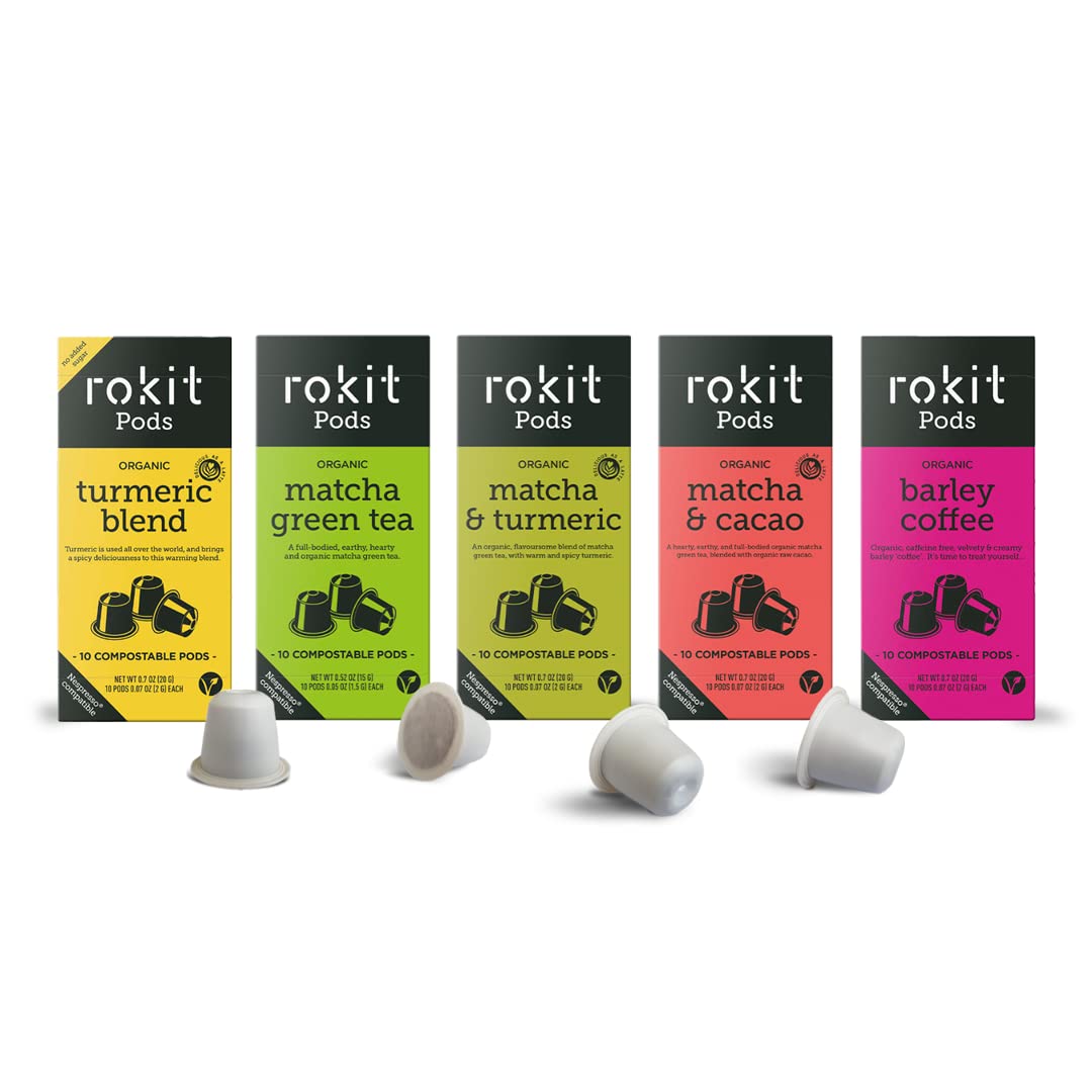 Rokit Pods Organic Variety Pack Bundle Includes Matcha Green Tea ...