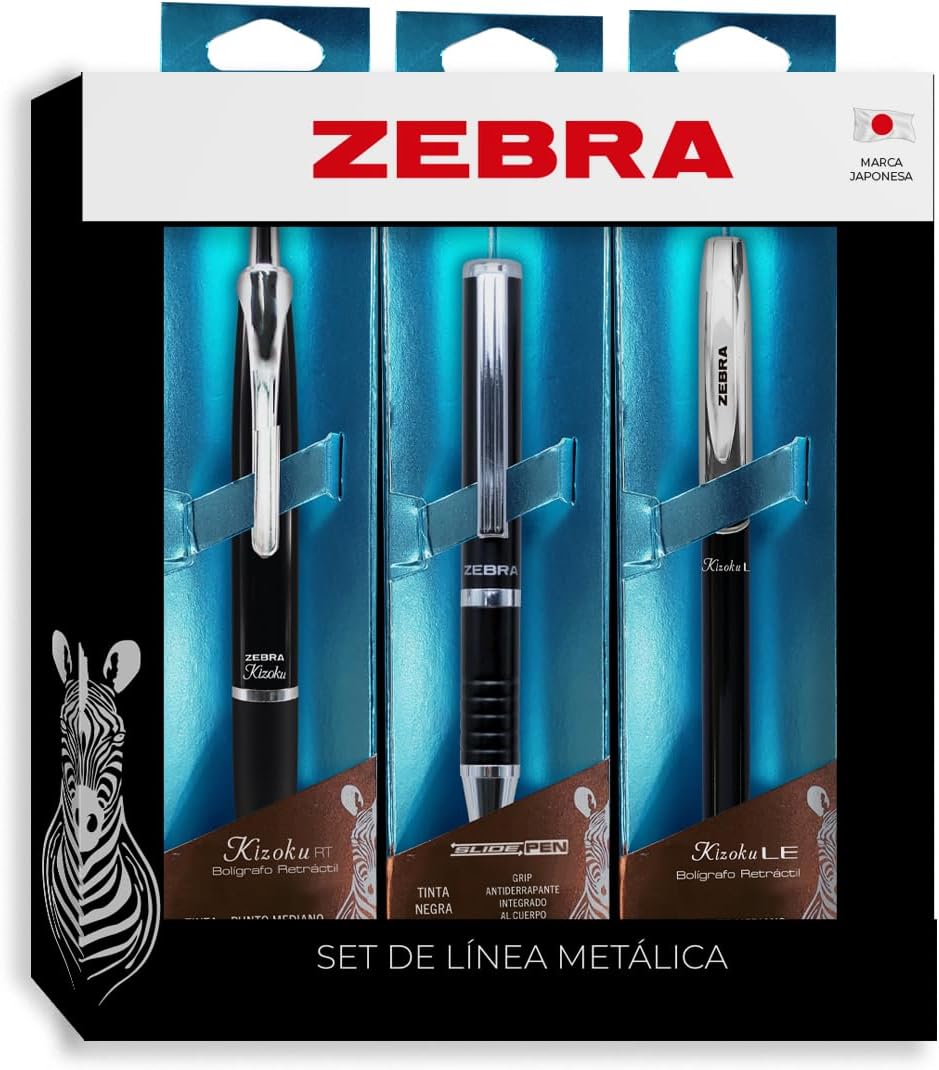 Zebra set de regalo bolígrafos metálicos Kizoku LE y Kizoku RT + Slide Pen : Amazon.com.mx ...
