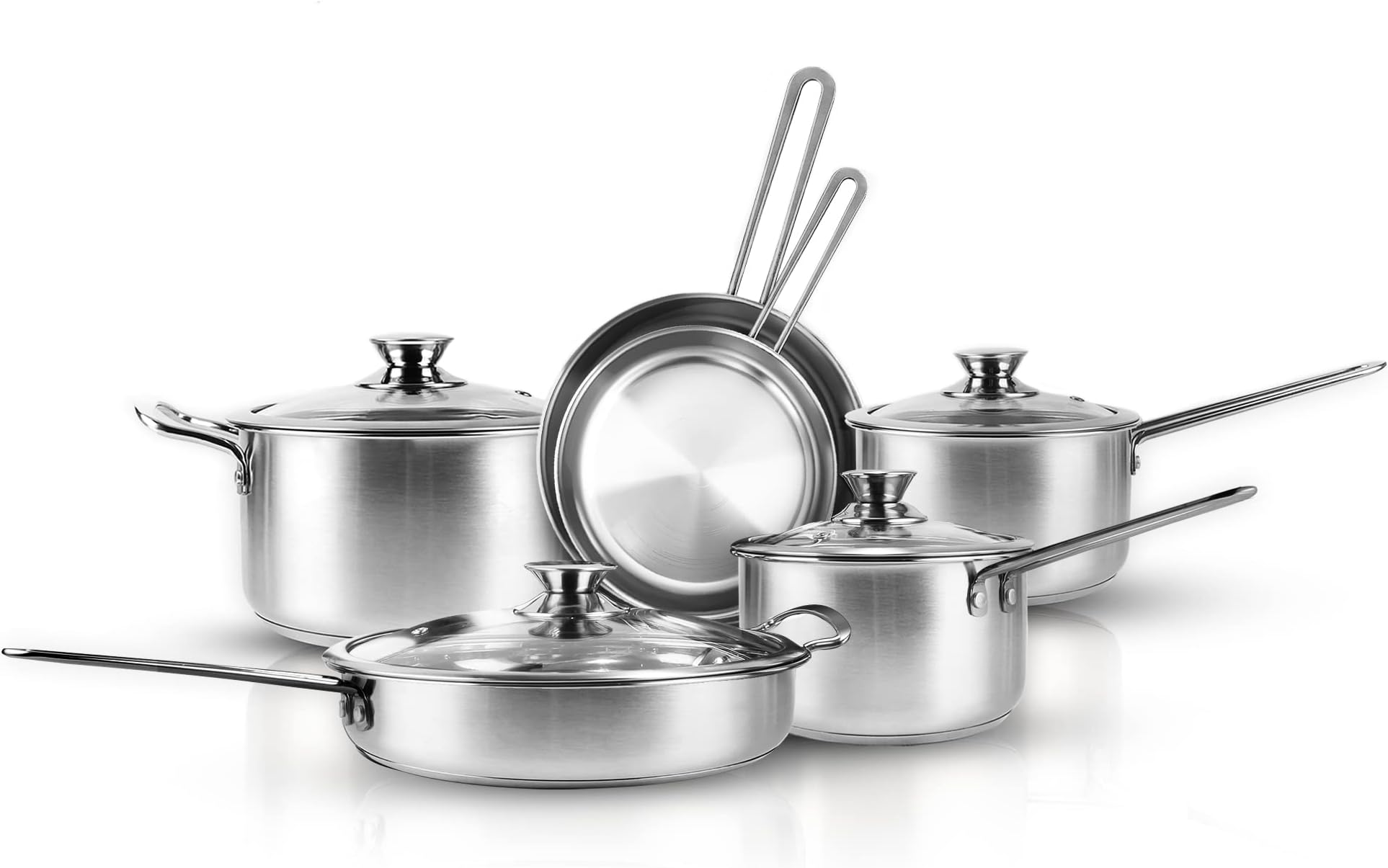 Amazon.com: W Home 12-Piece Induction Ready Stainless Steel Cookware ...