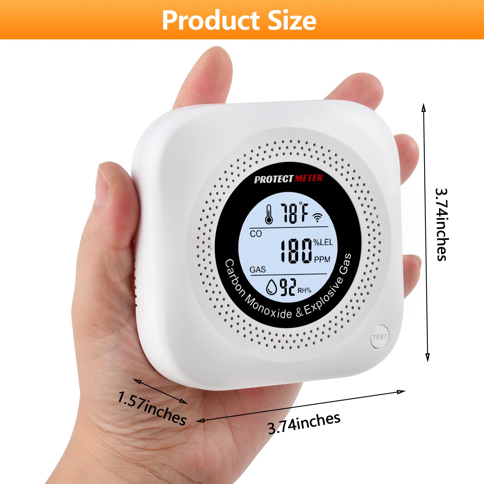 Snapklik.com : Carbon Monoxide Detectors, 2Pack 4-in-1 Natural Gas Leak ...