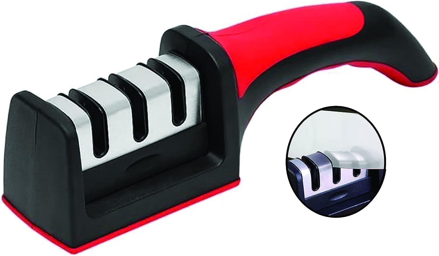 Aiguiseur de couteaux JANREAY Aiguiseur manuel professionnel avec pierre céramique à 3 niveaux ...