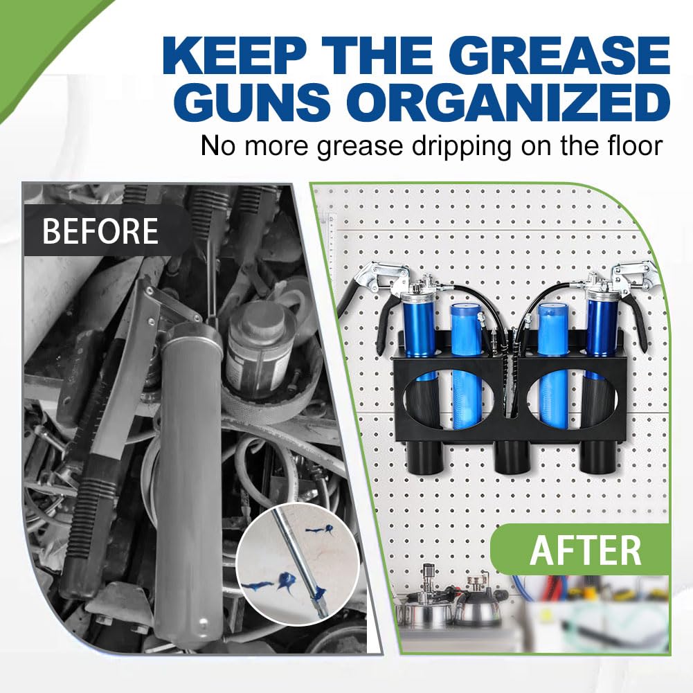 JDMON Grease Gun Holder Compatible with 2 Grease Guns, Grease Gun Rack ...