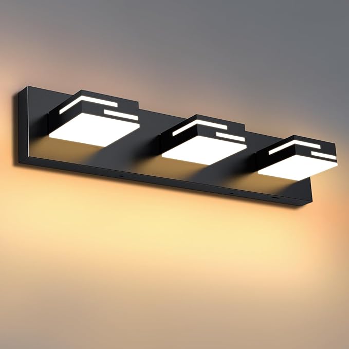 LKHF LED Modern Bathroom Vanity Light Fixtures 3-Light 5CCT Dimmable ...