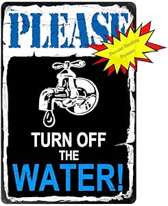 Amazon.com: Notice Signs - Water Saving Signs - Please Turn Off Water ...