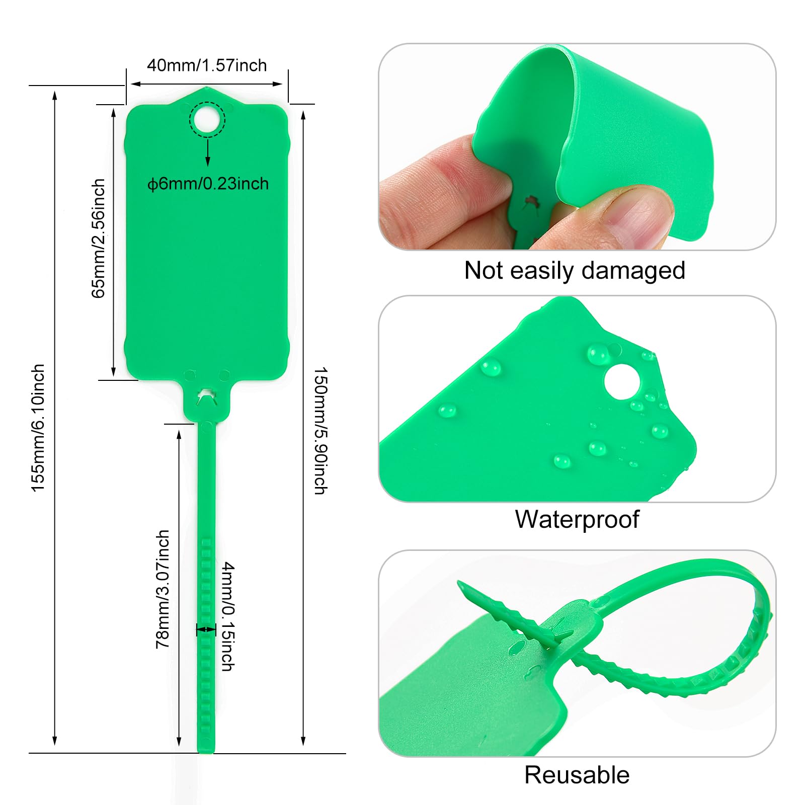 Snapklik.com : LeadSeals 100pcs Blank Plastic Tags For Labeling ...