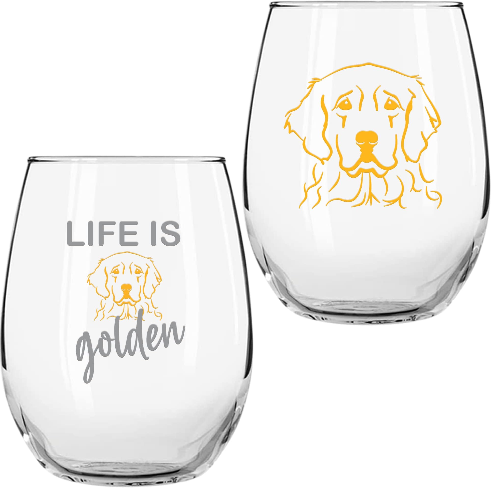 Amazon.com | 16 oz Beer Pint Glass Golden Retriever 'Life is Golden ...