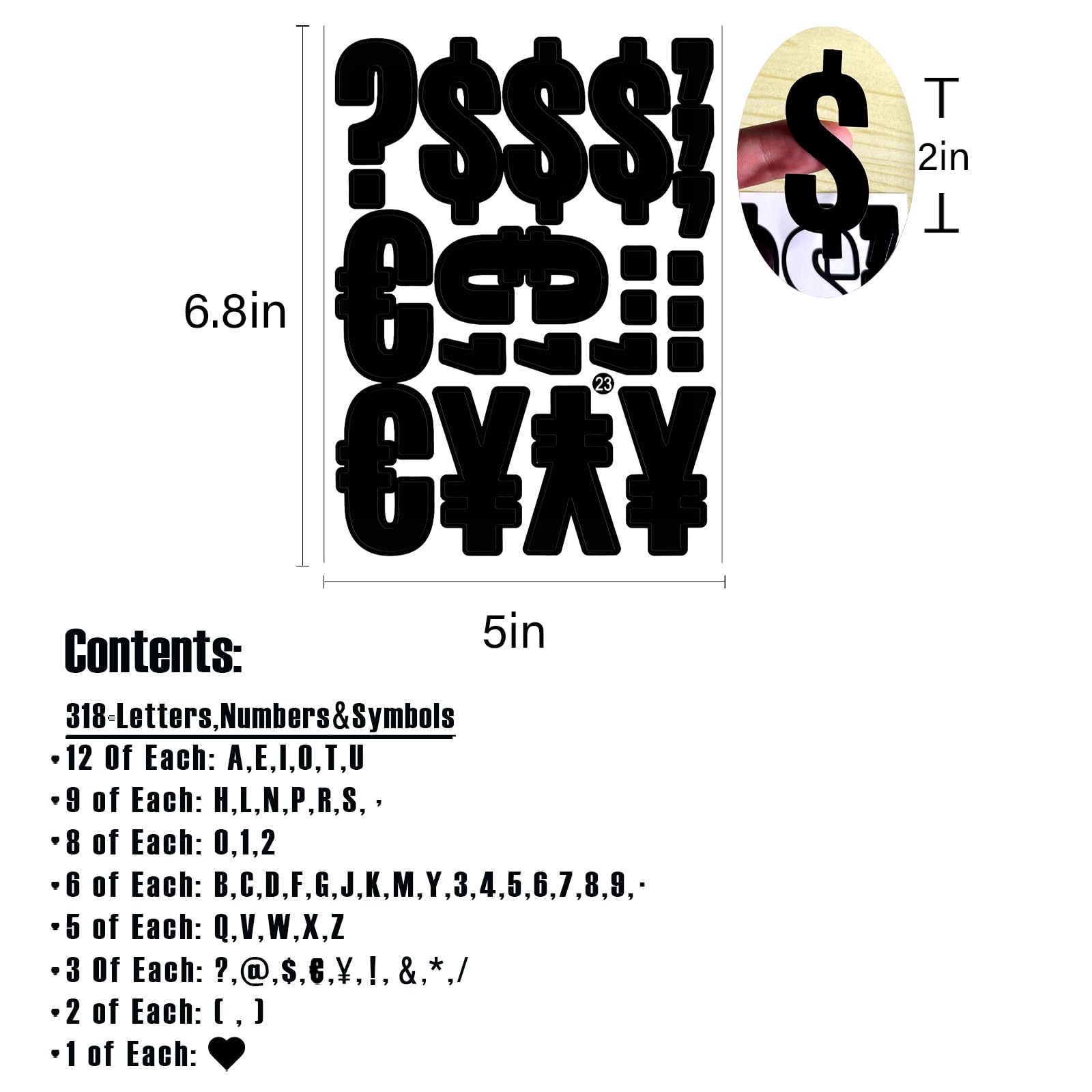 Snapklik.com : 318 Piece 24 Sheet Letter Stickers - Self Adhesive Vinyl ...
